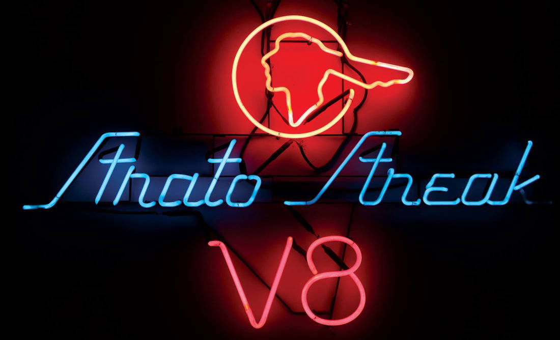 Automotive Neon Sign, Pontiac Strato Streak V8, Red, White & Blue ...