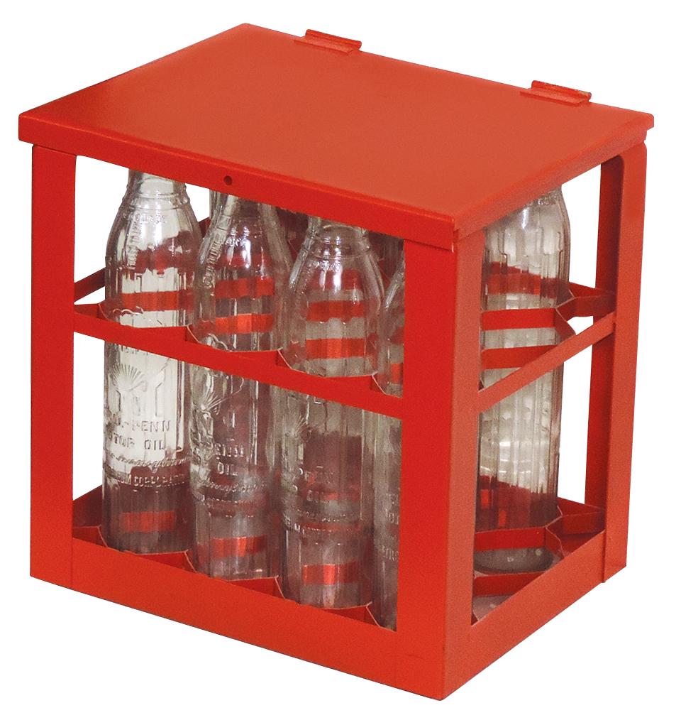 Petroliana (9), Shell Oil Bottles In Case, 8 Matching Tall Glass ...