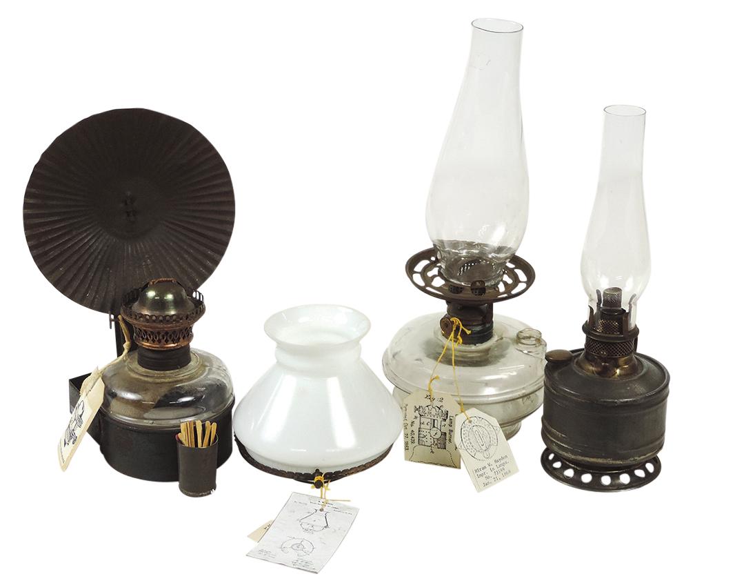 Lighting (4), Various Oil Lamp Patents Accompanied W/facsimile Designs ...