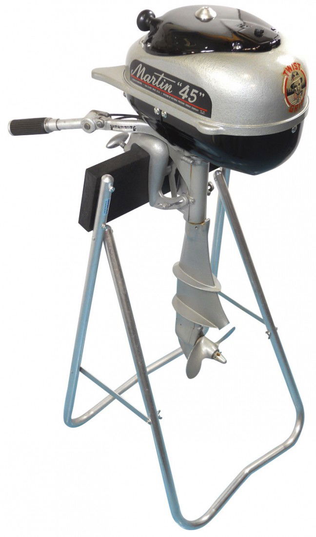 0187: Boat outboard motor w/stand, Martin "45", c.1952, - May 19, 2012 ...