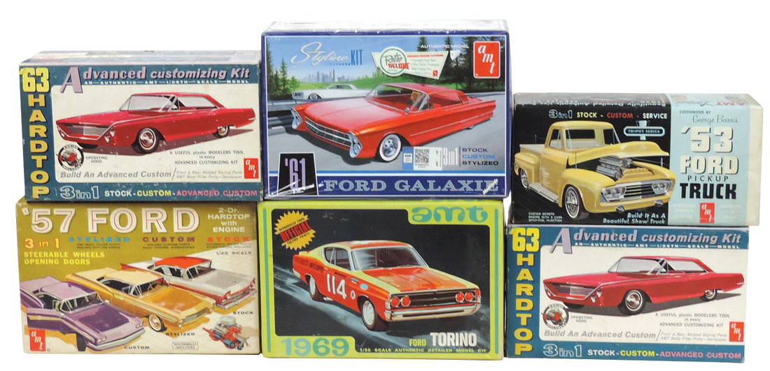 Toy Model Car Kits (6), Various Age, All By Amt, All Unbuilt, '53 Ford ...