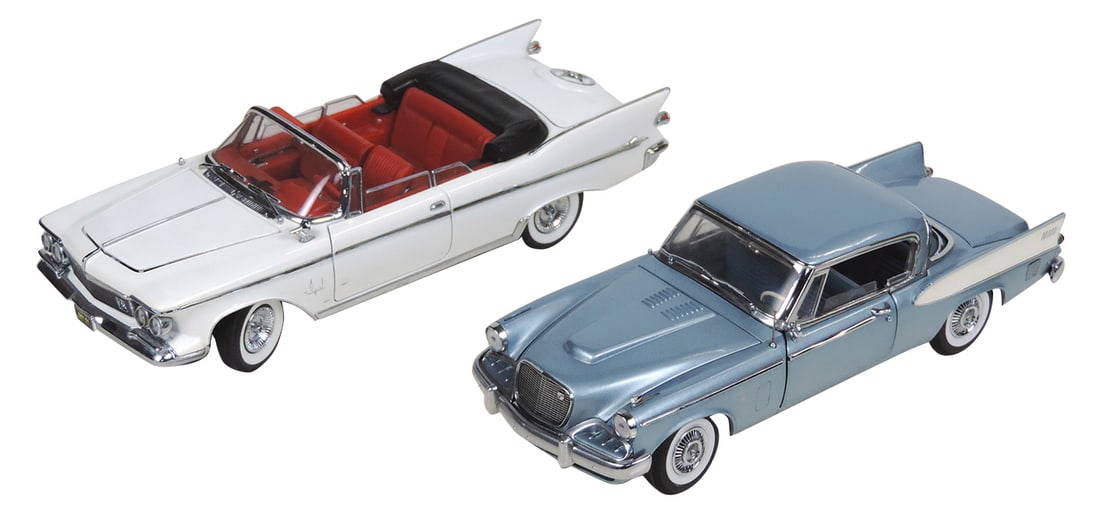 Toy Scale Model Cars (2), 1958 Studebaker Hawk & 1951 Imperial Crown ...