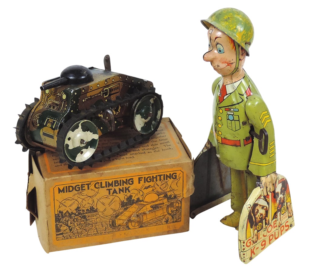 Toys (2), Army Midget Climbing Fighting Tank, Mfgd By Marx, Litho On ...