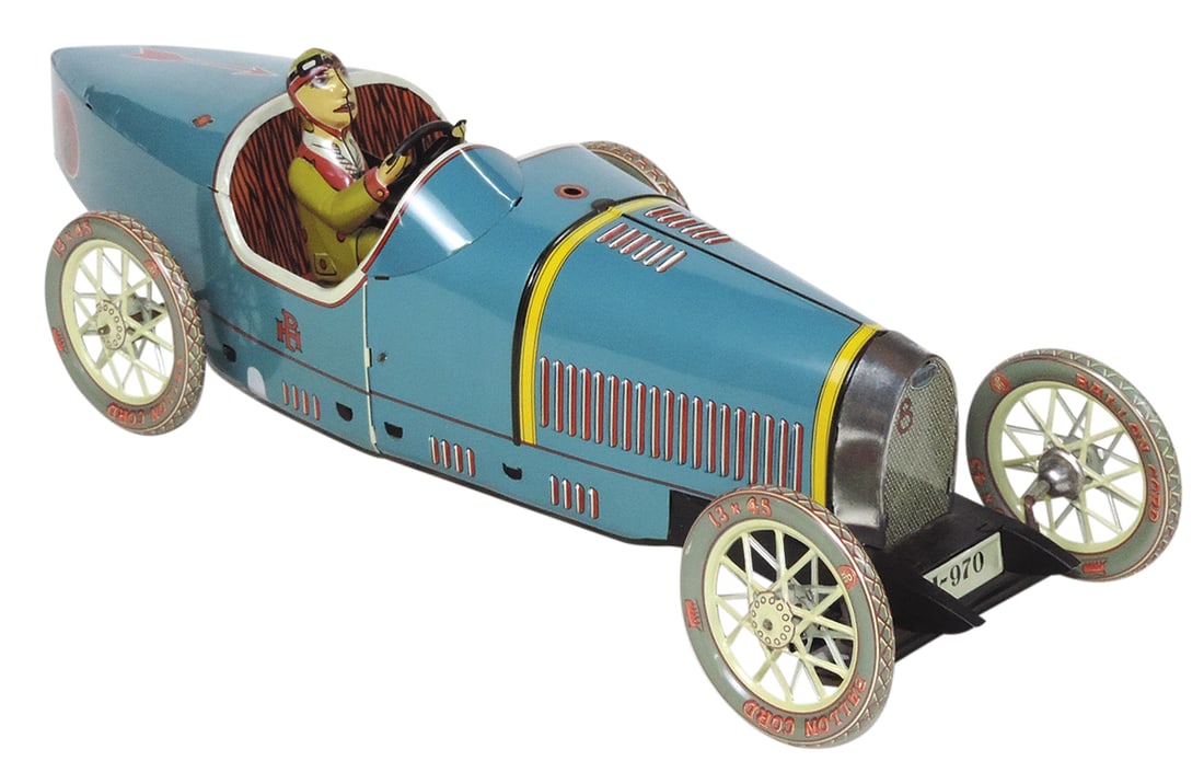 Toy Race Car, Bugatti Open Wheel Racer, Mfgd By Paya Spain, Litho On ...