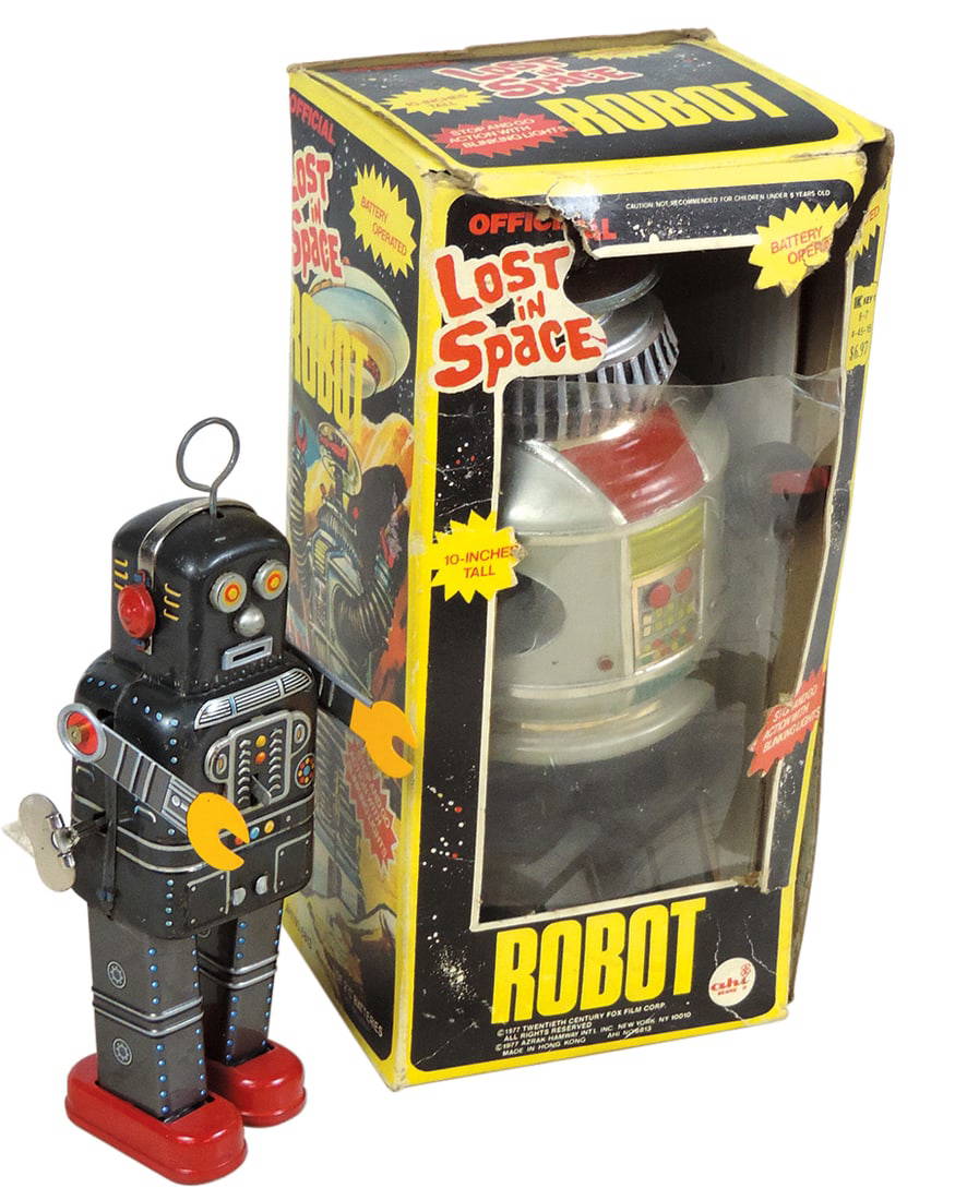 Toy Robots (2), Lost In Space, 1977 B-o Toy Mfgd By Ahi, Mib & Litho On ...