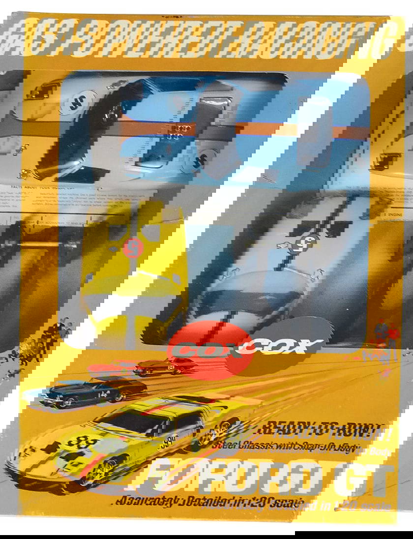 Toy Race Cars (2), Ford Gt, Gas Powered, Mfgd By Cox, Yellow Body In ...