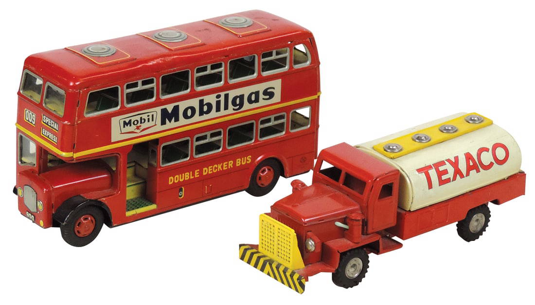 Toy Bus & Truck (2), Mobilgas Double Decker Bus By Willowbrook & Texaco ...