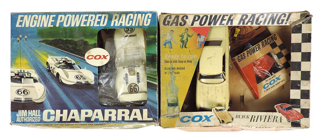 Toy Racers (2), Gas-powered Chaparral & Buick Riviera In Orig Boxes ...