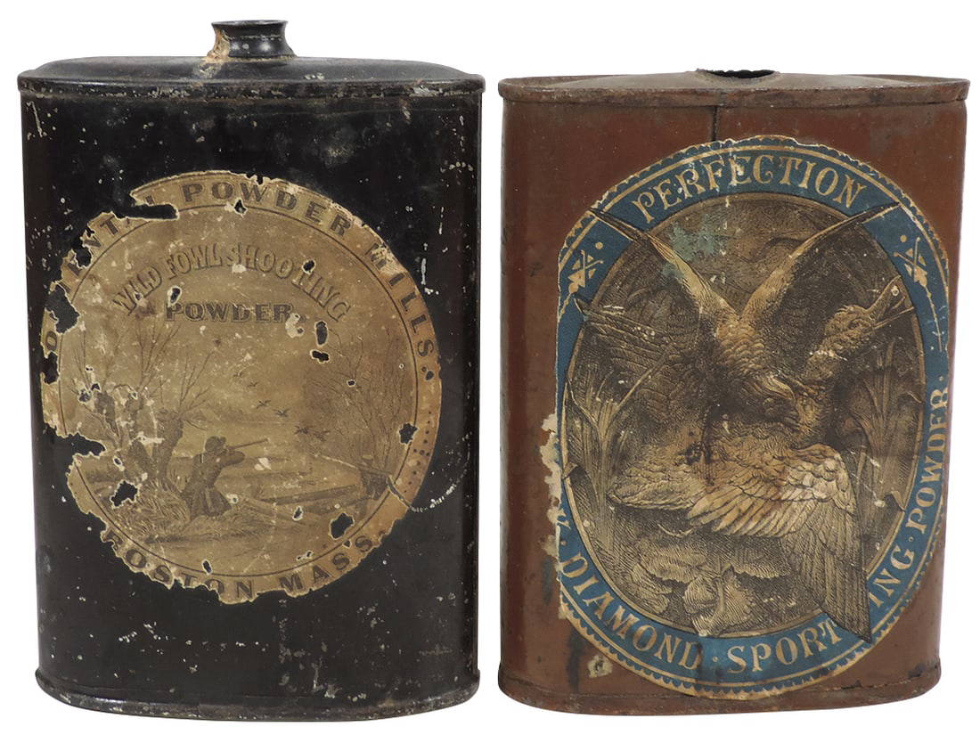 Gunpowder Cans (2), Perfection Black Diamond Sporting Powder, Believed ...