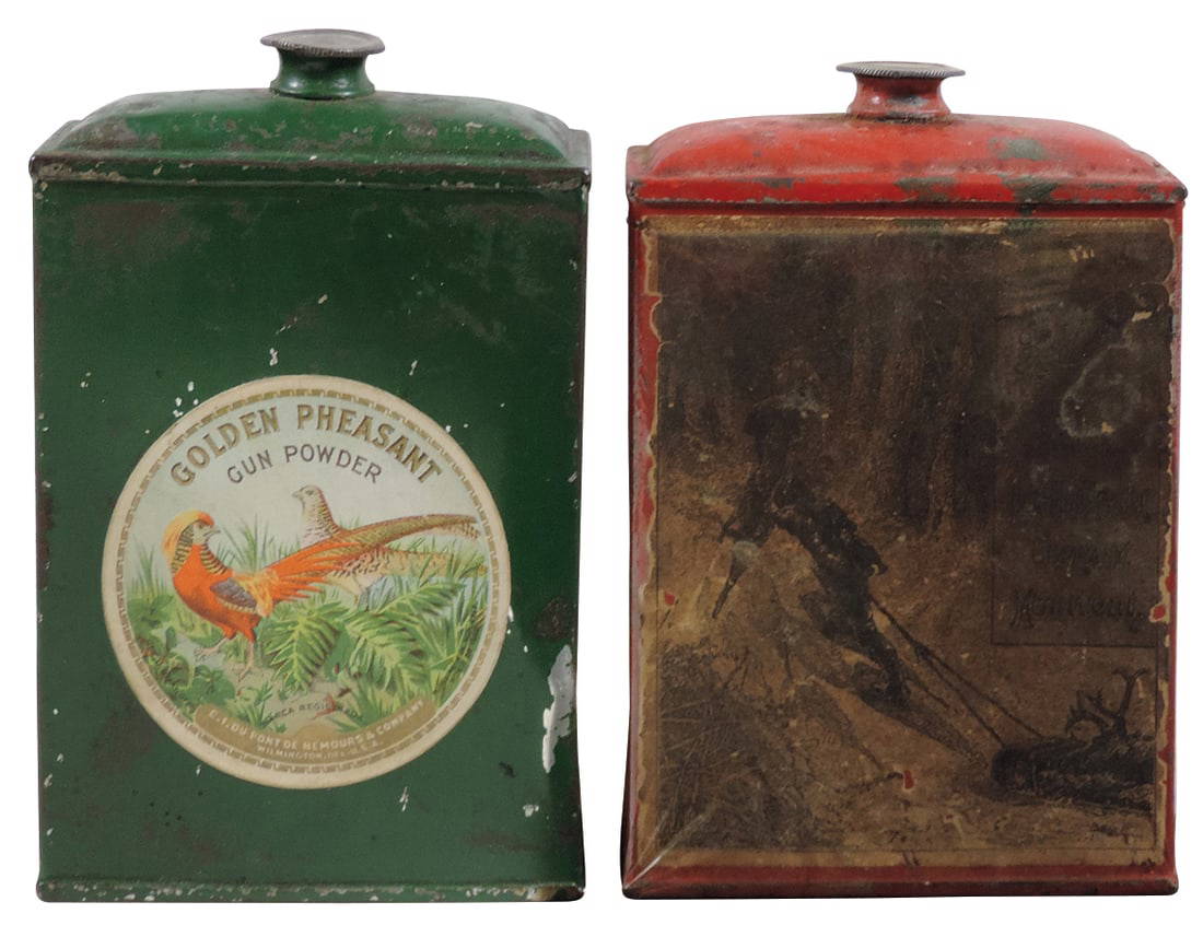 Gunpowder Cans (2), Golden Pheasant Powder, Mfgd By E. I. Dupont De ...