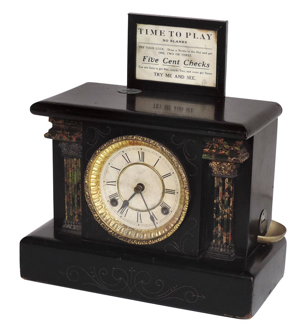 Coin-operated Trade Stimulator, Wizard Clock, Wood-cased Shelf Clock, C ...