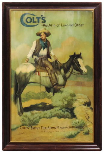 Firearms Poster, Colt's Firearms, Shows Tex & His Horse Patches, After ...
