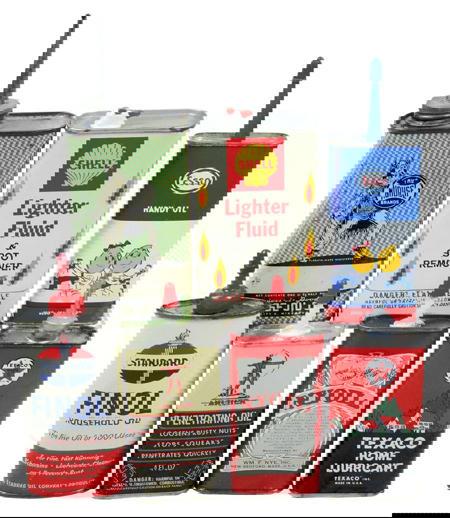 Petroliana Handy Oilers (7), Litho On Tin, Archer, Shell, Standard ...