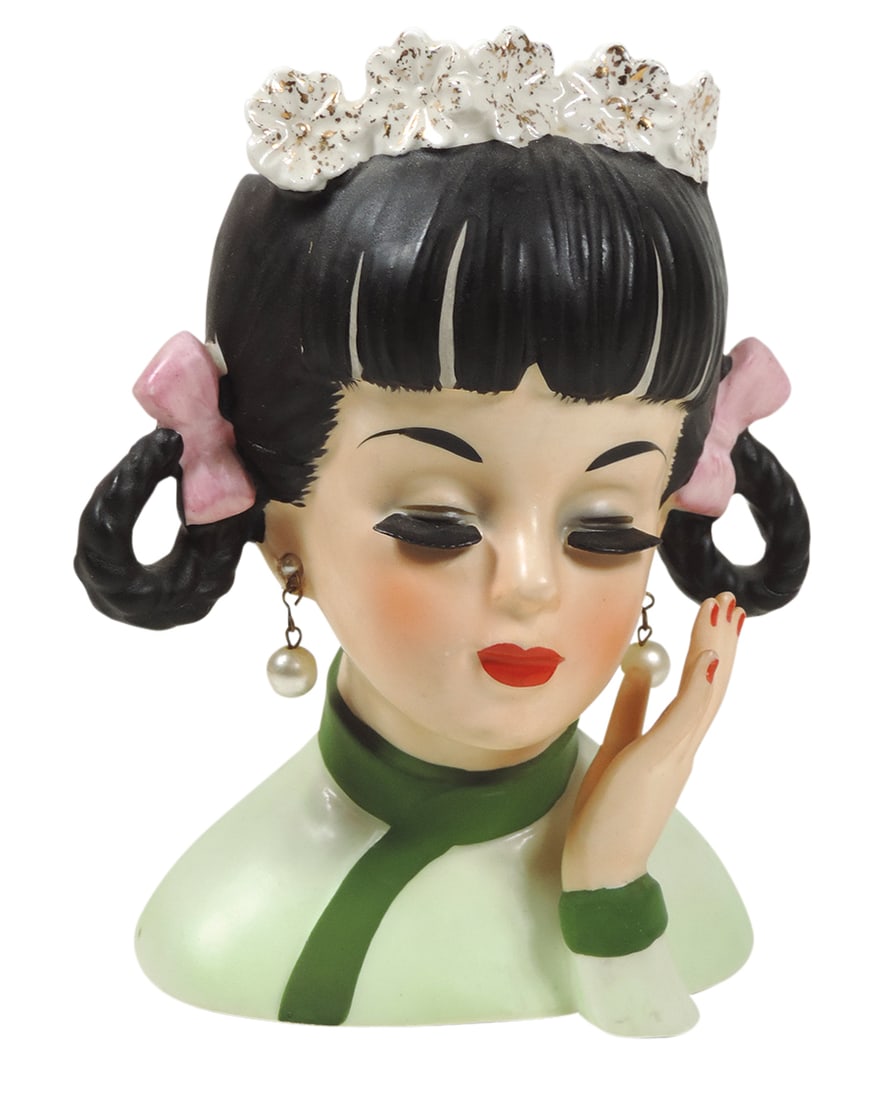 Head Vase, Costume Lady 1 Of 9, Caucasian Girl In Japanese Dress, Stamped E1611 Inarco Cleveland ...