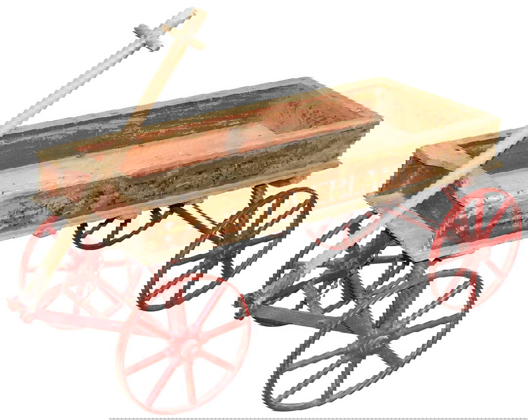 Child's Wagon, Overland, Wood W/iron-rimmed Wood Spoke Wheels & Orig ...