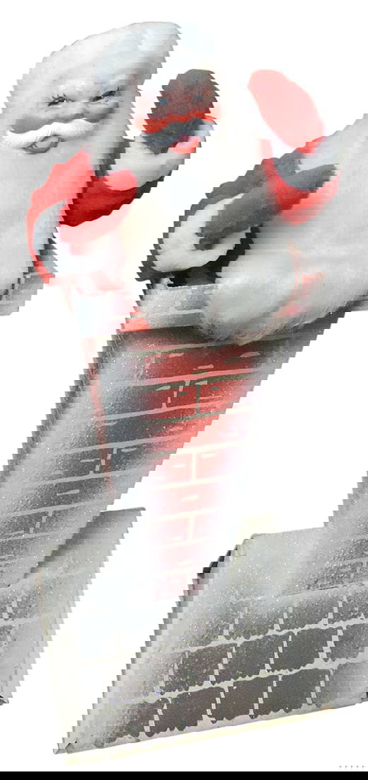 Christmas Store Display Santa Claus, Plastic & Mohair Life-sized Figure ...