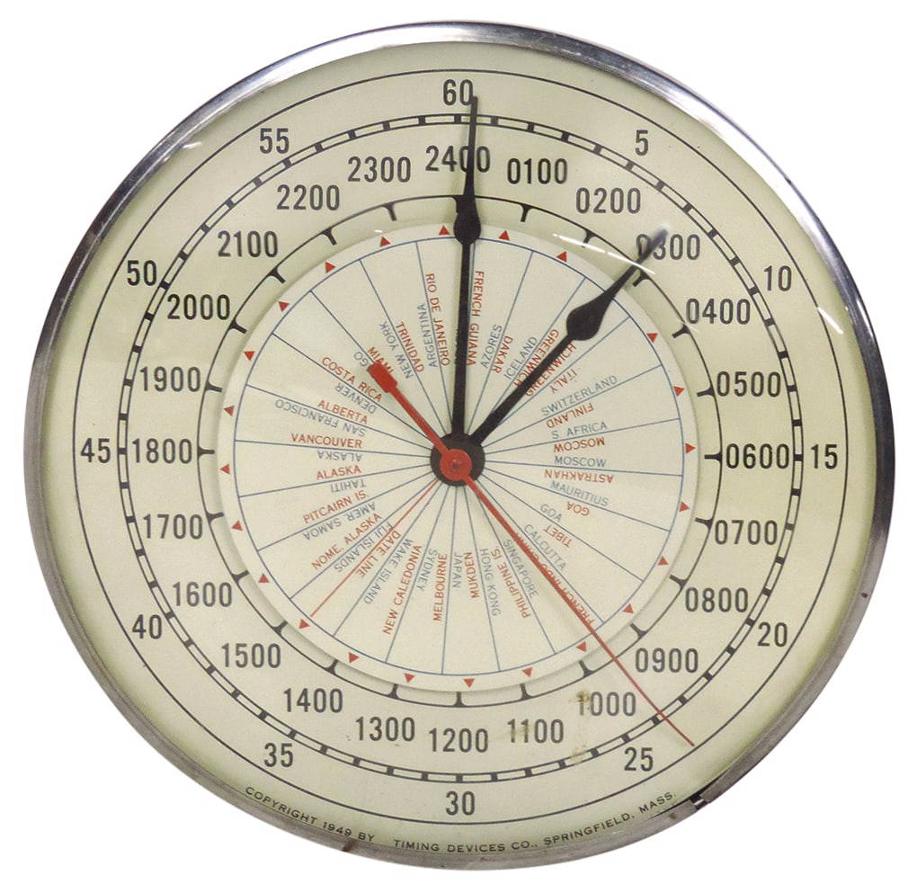 Clock, Combination Military & Standard Time, Mfgd By Timing Devices ...