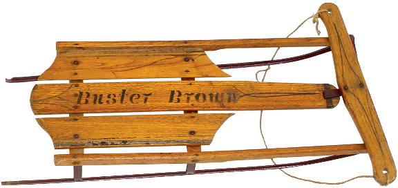 Buster Brown Child's Sled, Mfgd. By The Woodstock