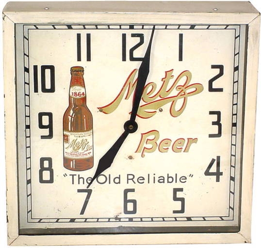 Metz Beer Clock, Metz Brewing Co., Omaha, Ne, "the