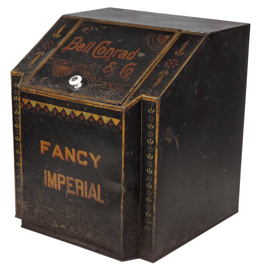 Country Store Tea Bin, "fancy Imperial" By Bell Conrad & Co., Japanned ...
