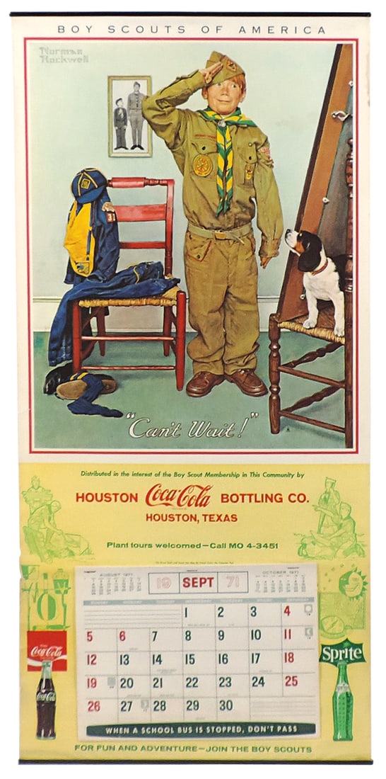 Coca-cola Calendar, Norman Rockwell Boy Scouts Of America, September ...