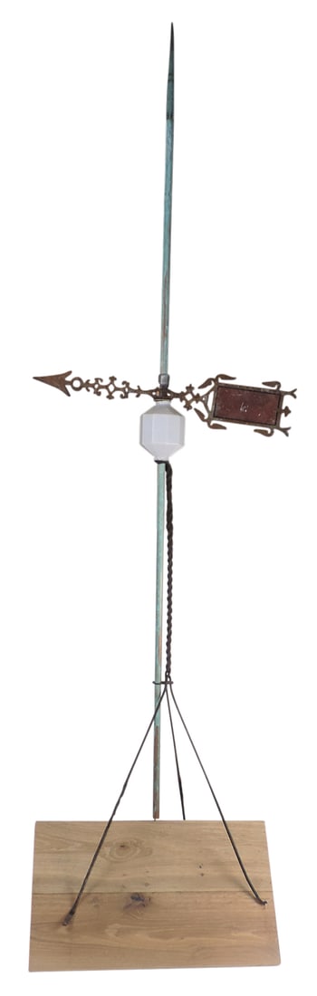 Weathervane & Lightning Rod, Copper Rod W/cast Iron Arrow & D & S Milk ...