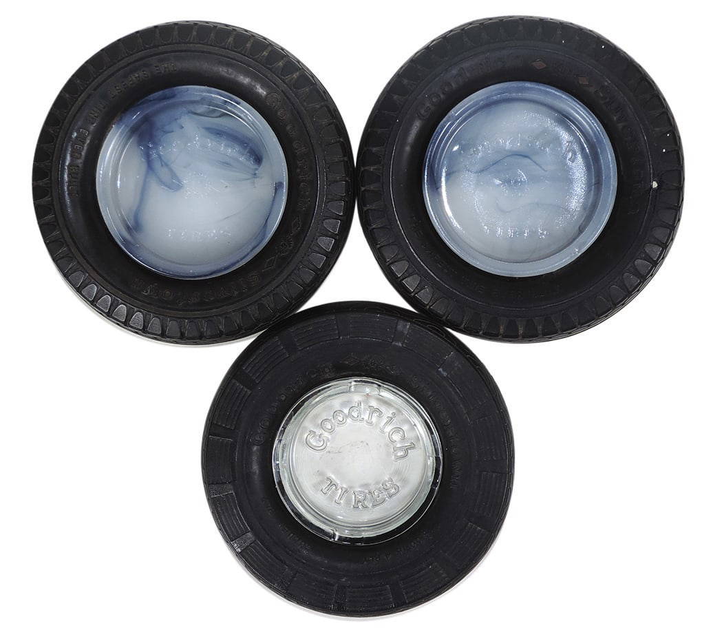 Automobilia Tire Advertising Ashtrays (3), All Goodrich W/embossed ...