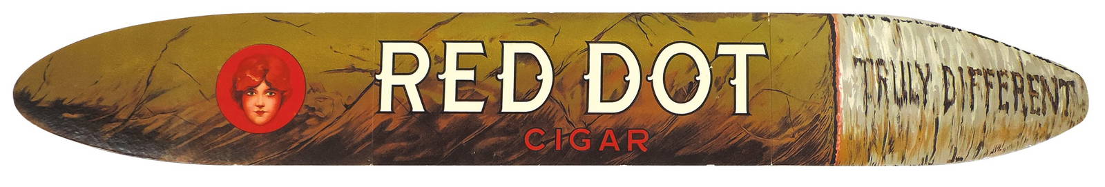 Cigar Sign, Red Dot Cigar, Litho On Cdbd Cigar Shaped Trifold W/orig ...