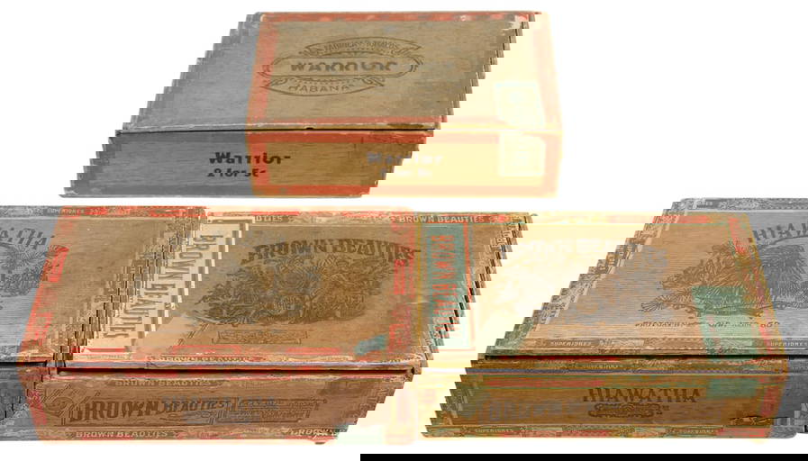 Cigar Boxes (3), All W/indians, Warrior, Hiawatha & Brown Beauties ...