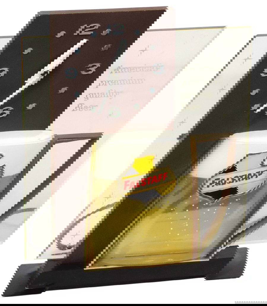 Breweriana Falstaff Beer Lightup Clock, Back-lit Panel & Mug W/logo ...