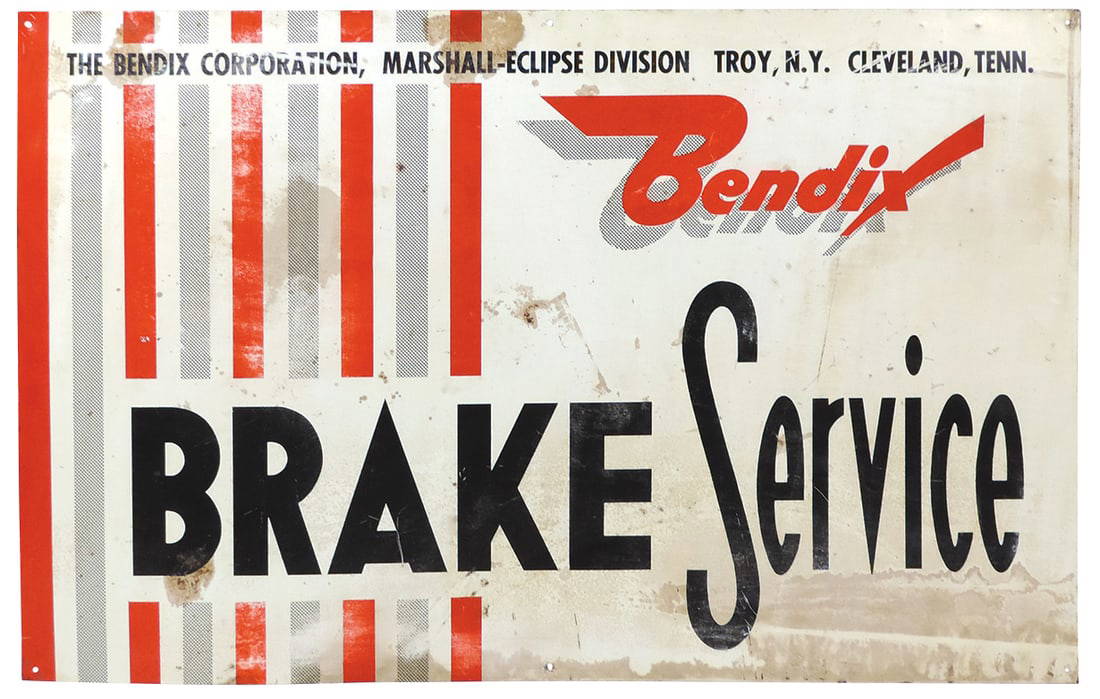 Automobilia Service Station Signs, Litho On Tin Bendix Brake Service ...