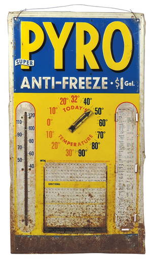 Petroliana Pyro Thermometer, Litho On Embossed Tin W/indicator & Charts ...