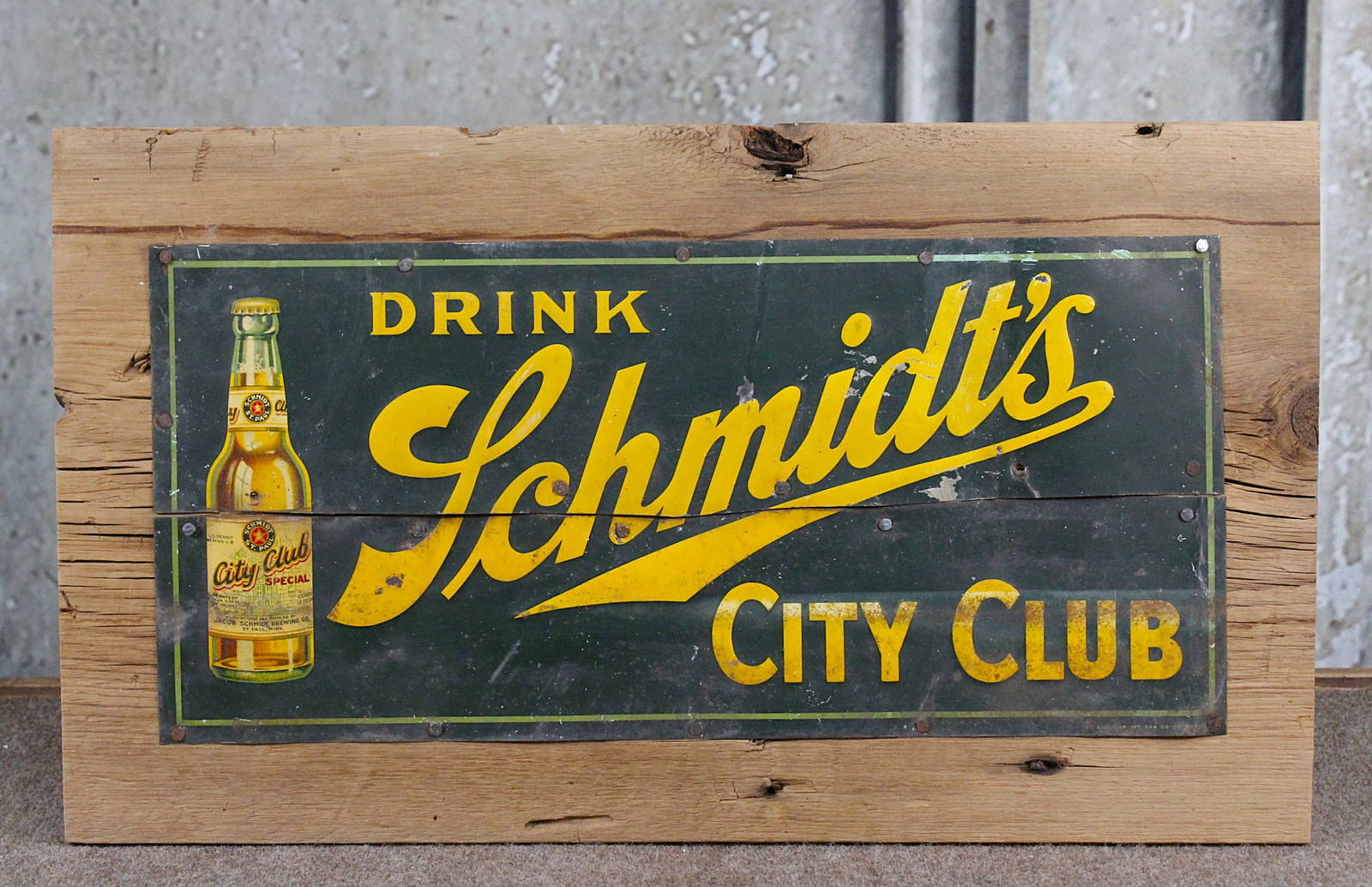 An Early Schmidt's City Club Beer Sign Auction