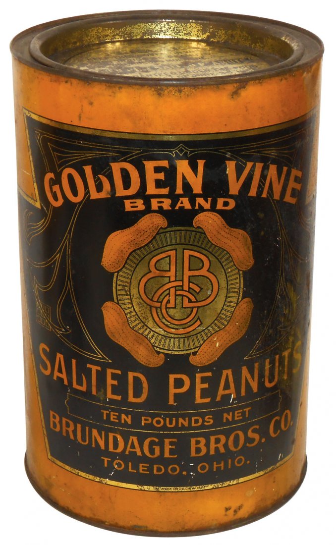Advertising peanut tin, Golden Vine Salted Peanuts by B - May 04, 2013 ...