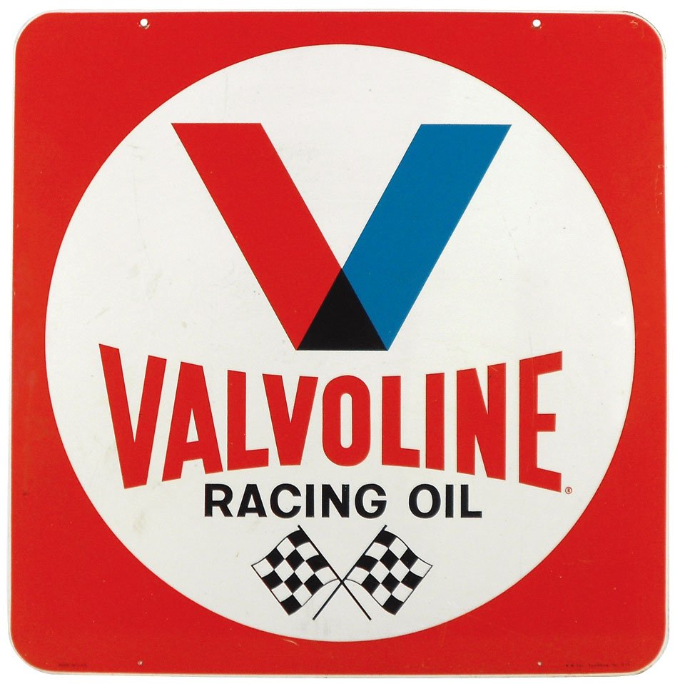 Petroliana, Valvoline Racing Oil 2-sided sign, enamel o