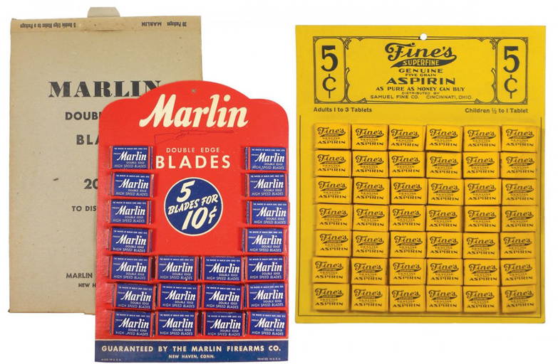 Advertising Display Cards 2 Marlin Razor Blades Col