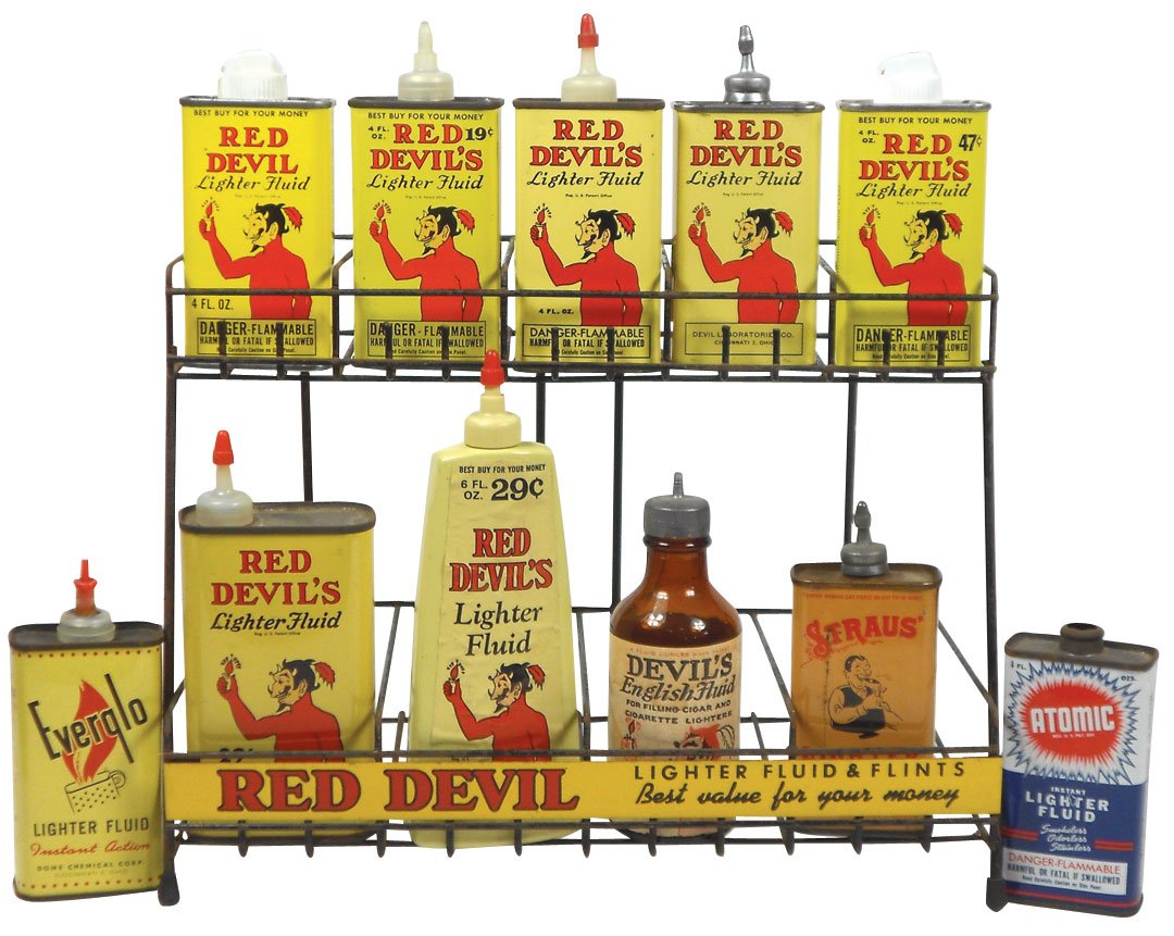 Smoking items (12), Red Devil Lighter Fluid & Flints wi