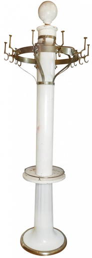 Barbershop Coat Rack, Koken, Painted Wood Column