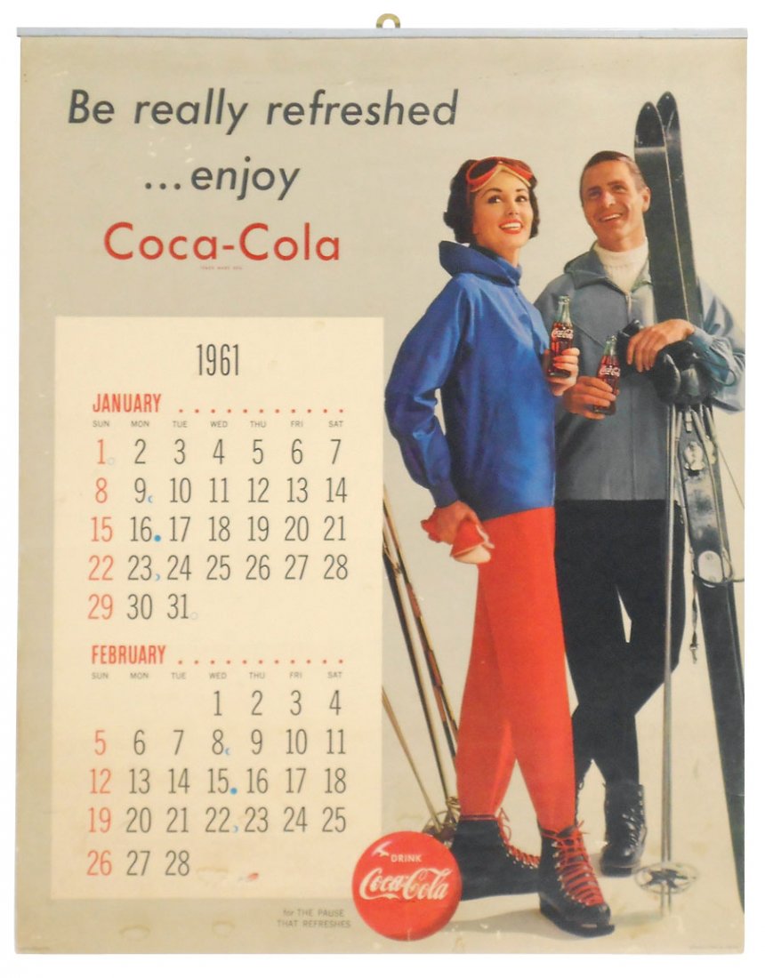 Coca-Cola calendars (4), 1955, 1957, 1959 & 1961,