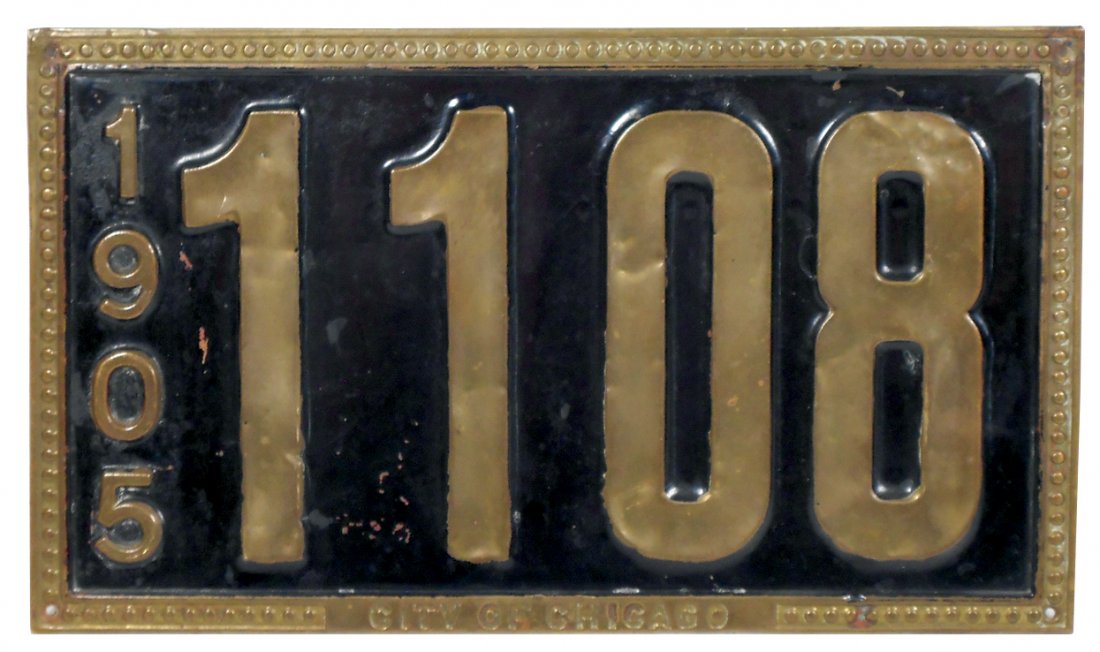 License plate, 1905 "City of Chicago" pre-state,