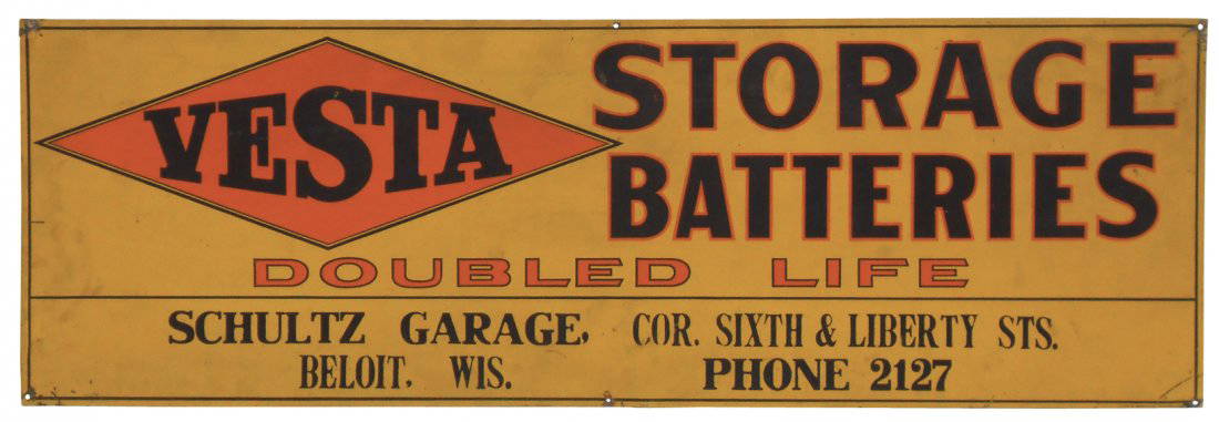 Petroliana sign, Vesta Storage Batteries, from Schultz - Nov 03, 2013 ...