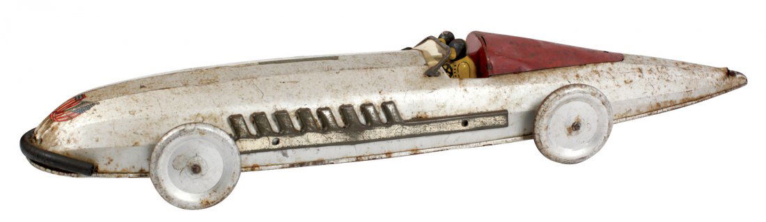 Toy race car, Buffalo Toys "Silver Bullet", metal,