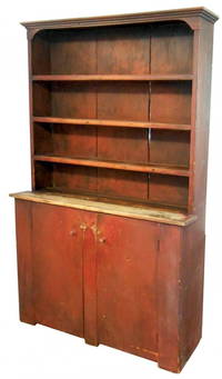 Furniture, primitive stepback cupboard w/old red paint, - Oct 31, 2014 ...