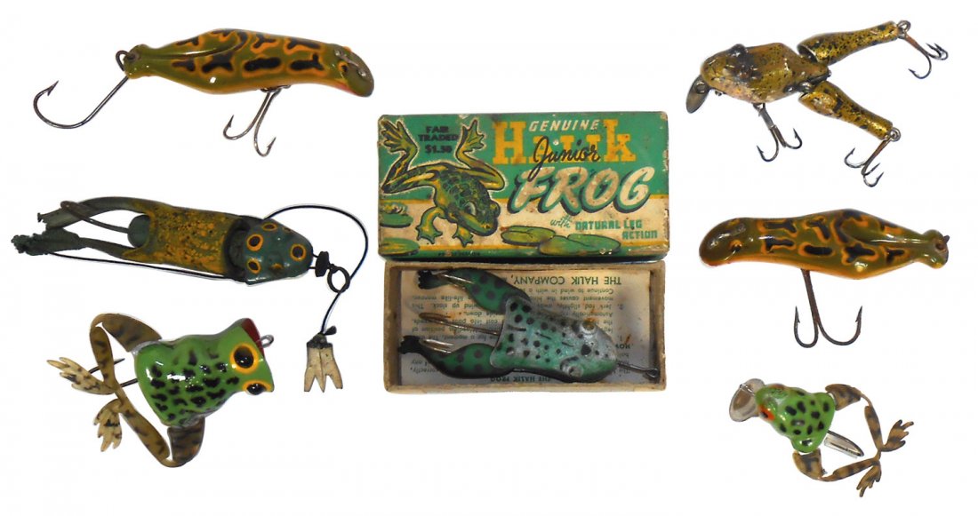 Fishing lures (7), Helik Junior Frog w/orig box & info