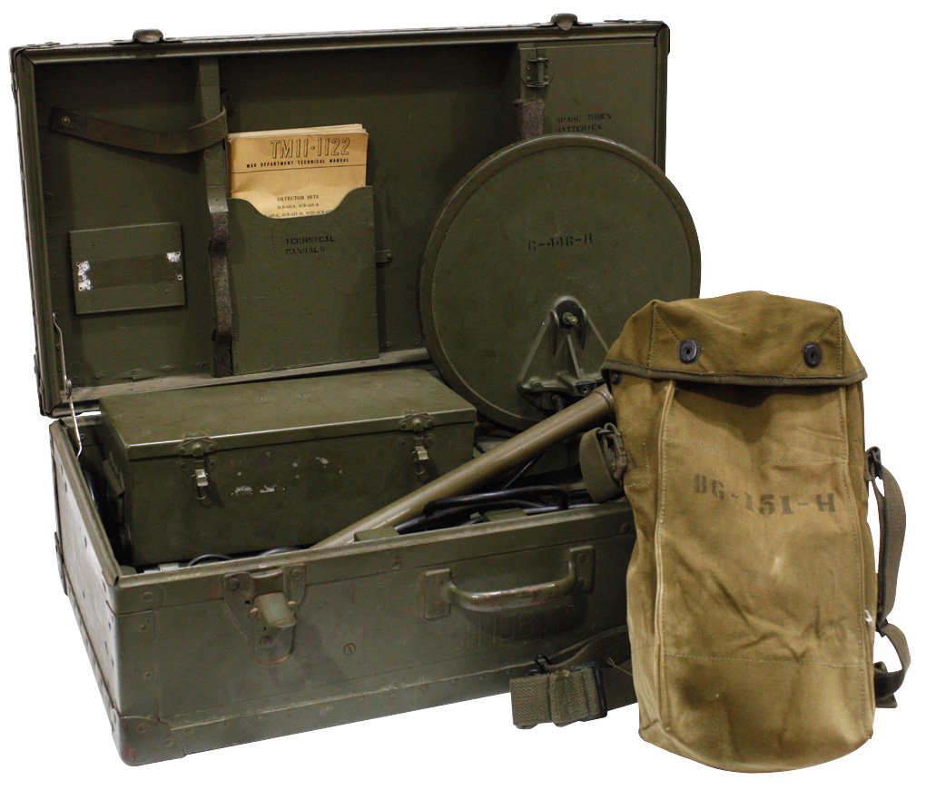WW2 Army Mine Detector Set, portable model SCR-625H