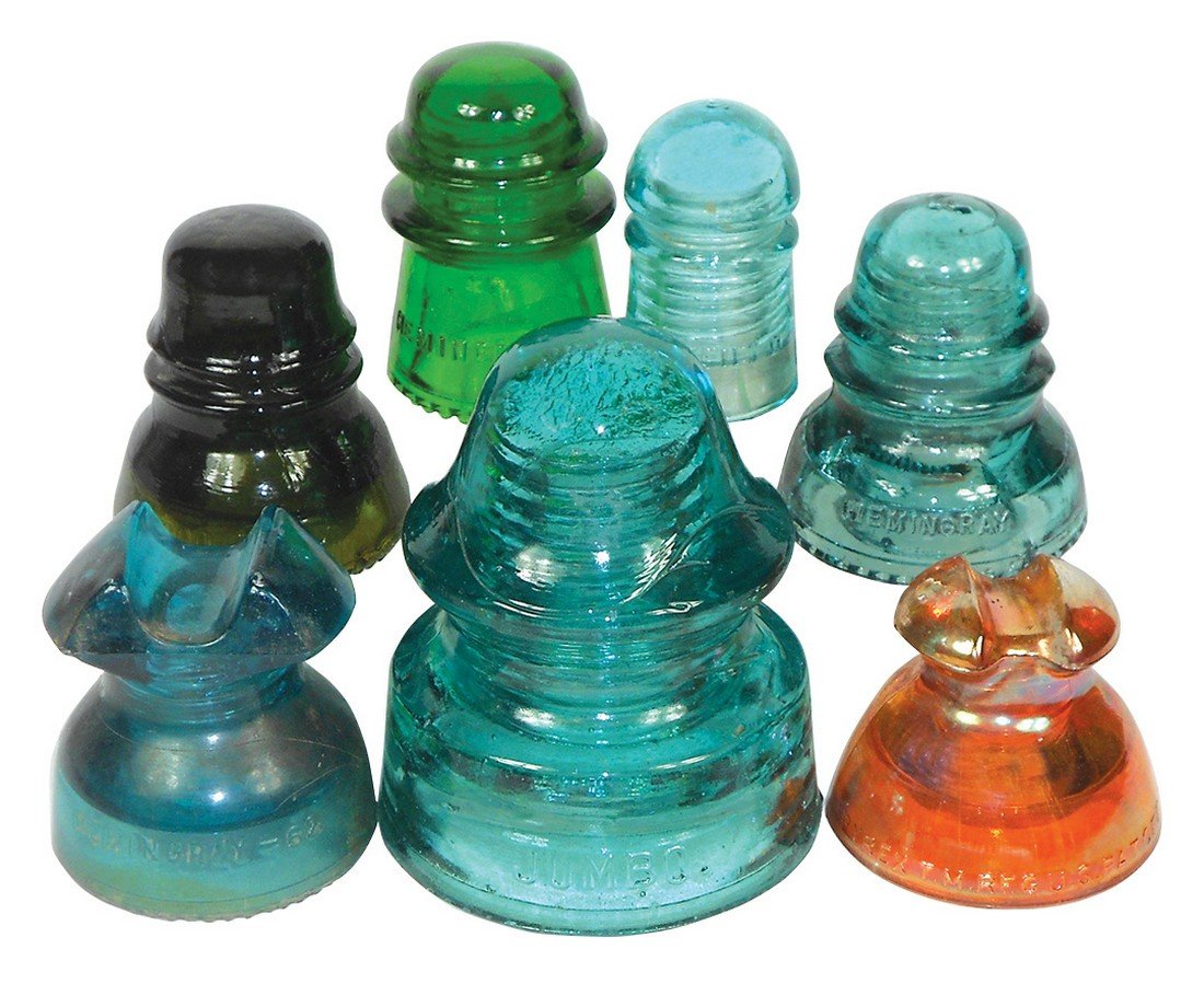 Insulators (7), Pyrex-USA 63 (carnival); (3)