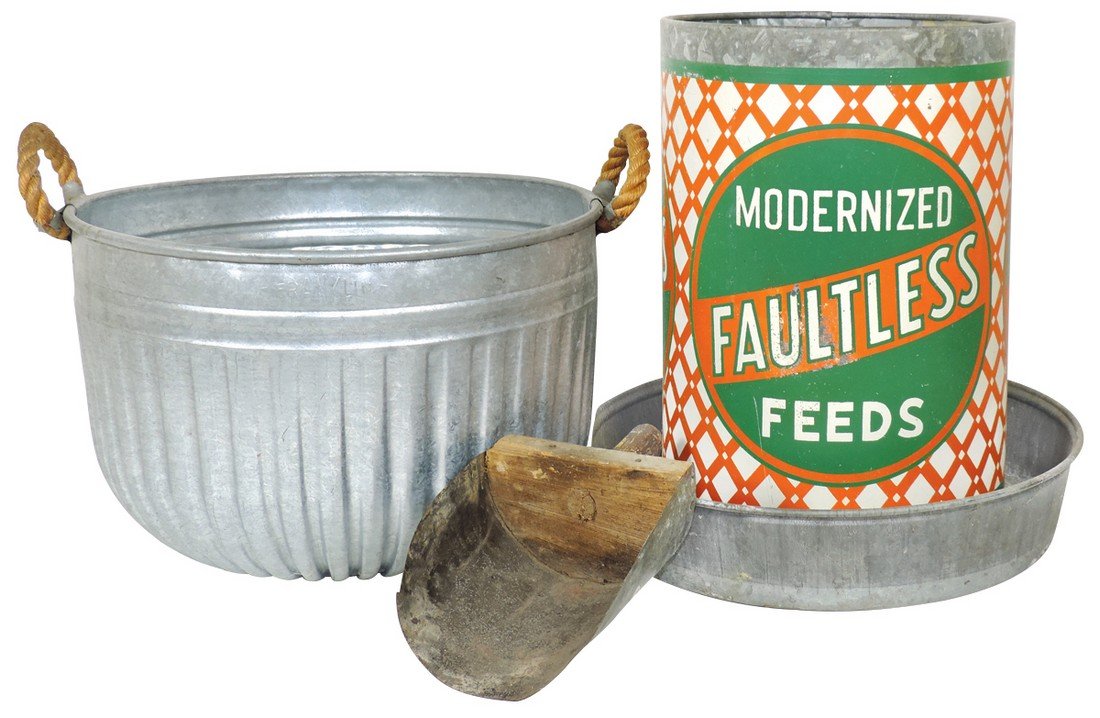 Farm equipment (3), Faultless Feeds chicken feeder,