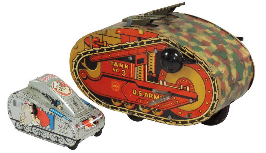 Toy Tanks, Marx U.s. Army Tank No. 3, 8"l & Marx
