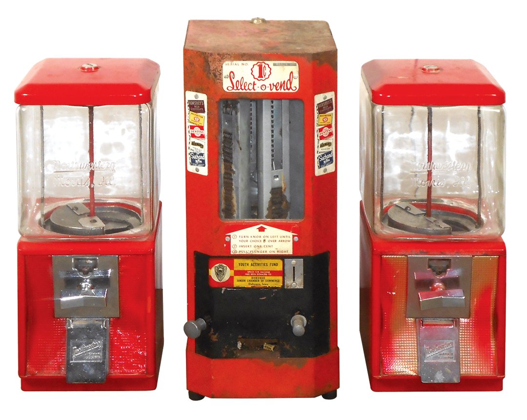 Coin Operated Vendors (3), Selectomatic, 1â¢, Metal,