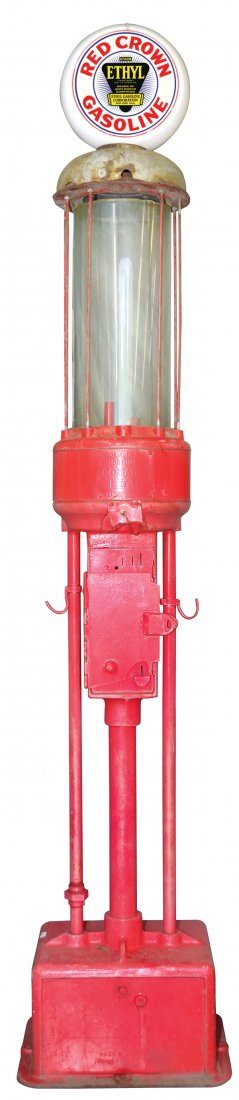 Gasoline pump, Starkey, coin-operated visible w/orig